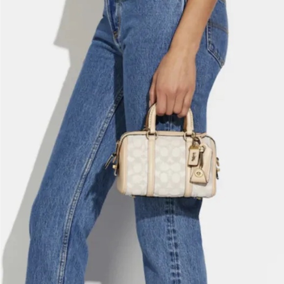 Coach | Bags | Coach Ruby Satchel 8 In Signature Textile Jacquard ...